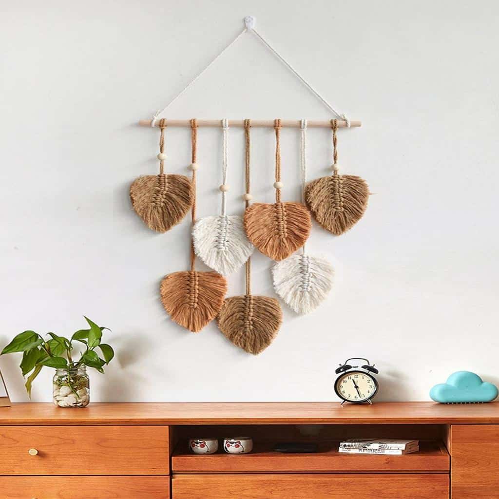 Captivating Macrame Leaf Wall Hanging Adds Earthy Charm to Any Space.