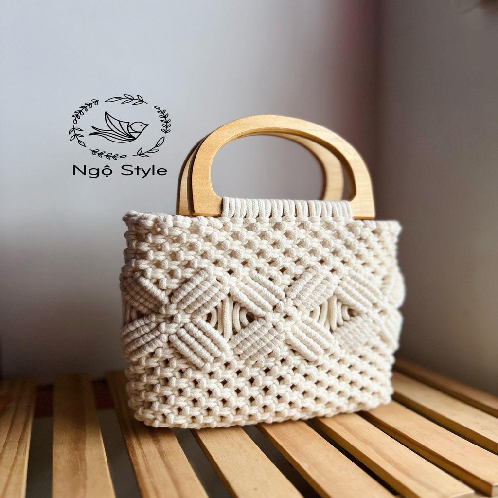 Intertwined Charm Macrame Handbag.