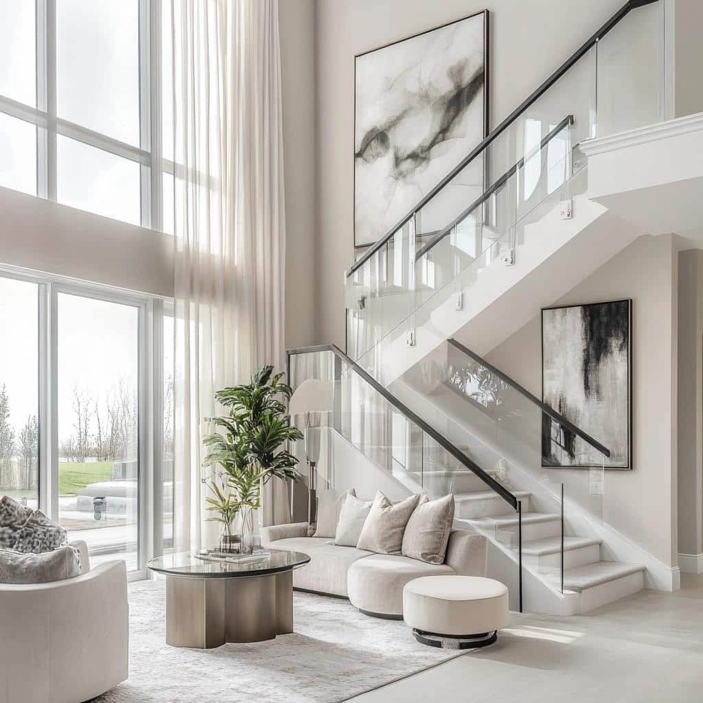 65 Stunning Living Room Designs Featuring Stairs