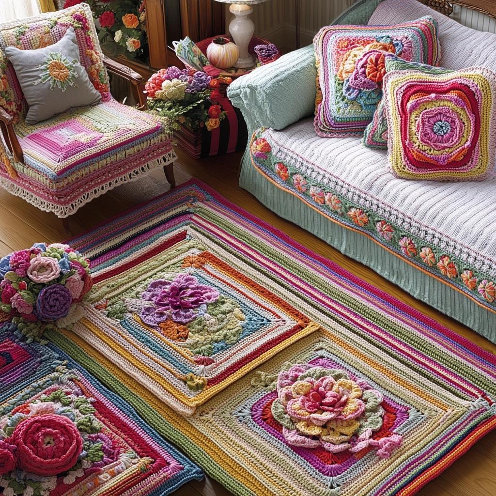 90 Rectangular Crochet Rug Designs and Tutorials for Your Home