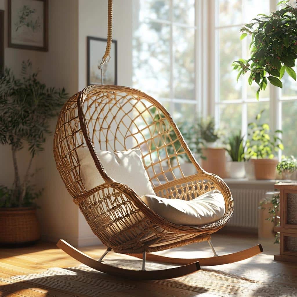 30 Ideas for Charming and Fun Hanging Rocking Chairs