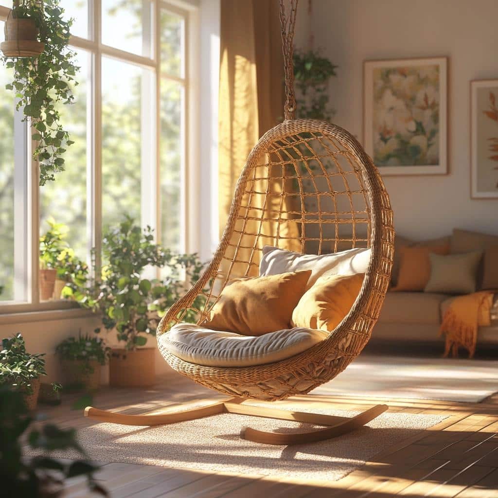 30 Ideas for Charming and Fun Hanging Rocking Chairs