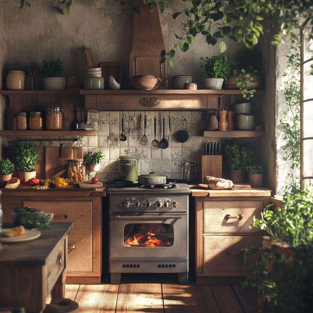 Charming Rustic Kitchen Ideas with Wood-Fired Ovens