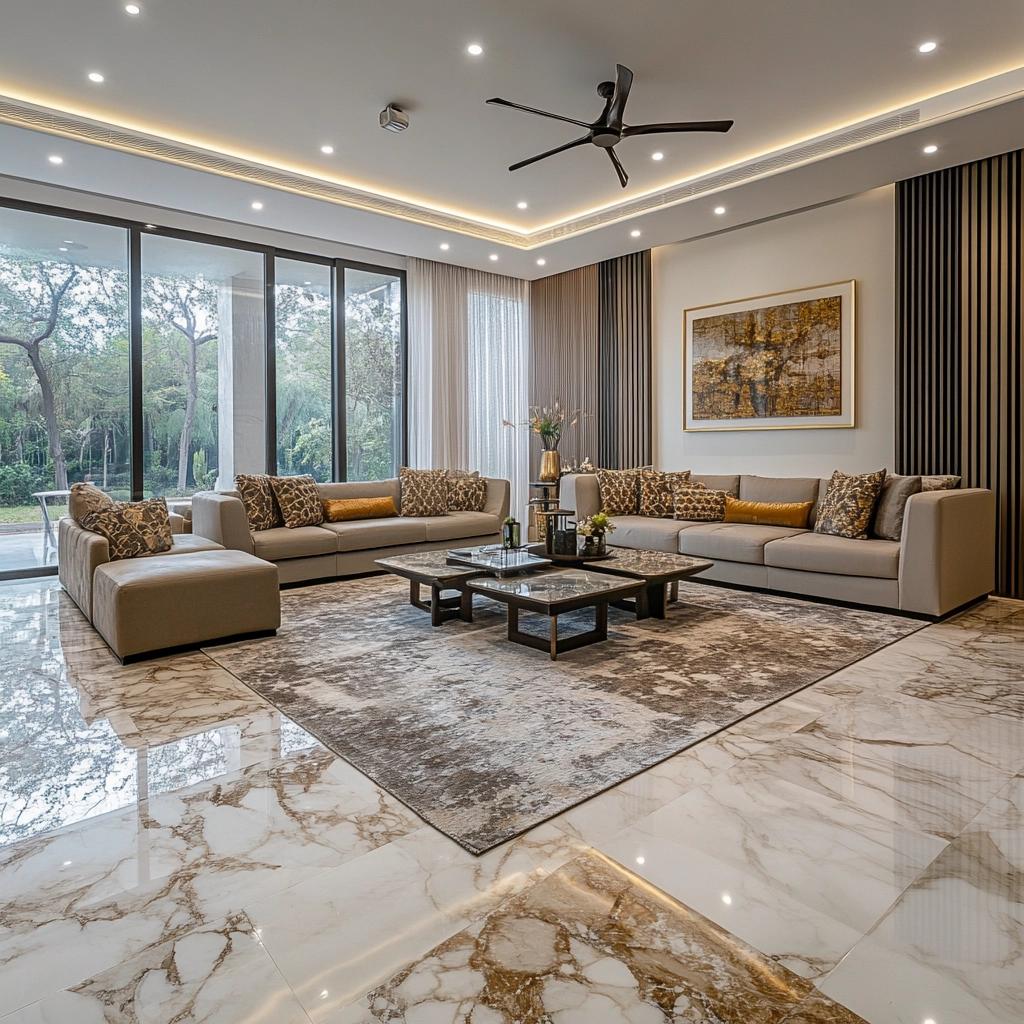 50 Models That Showcase the Versatility of Porcelain Tiles for Living Rooms