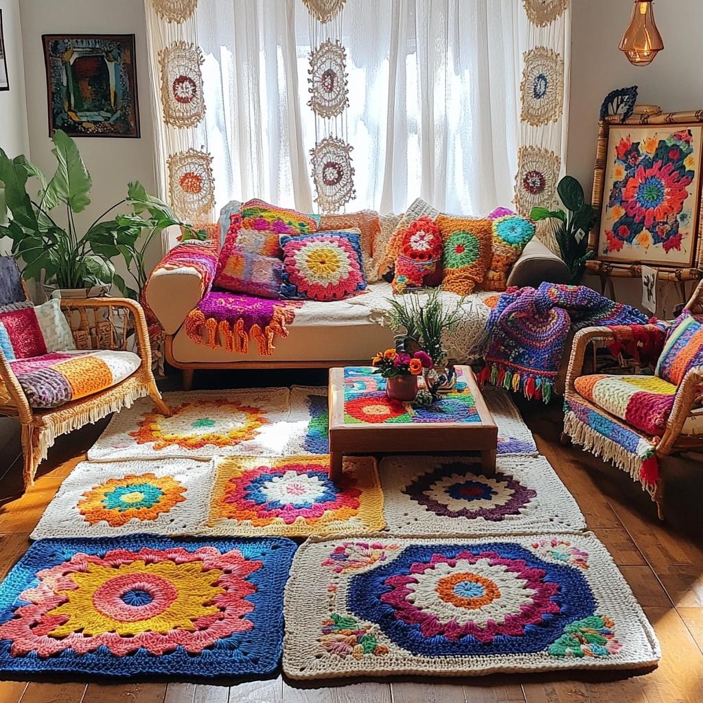 Crochet Rugs for Living Rooms: 40 Inspiring Photos and Step-by-Step Guide