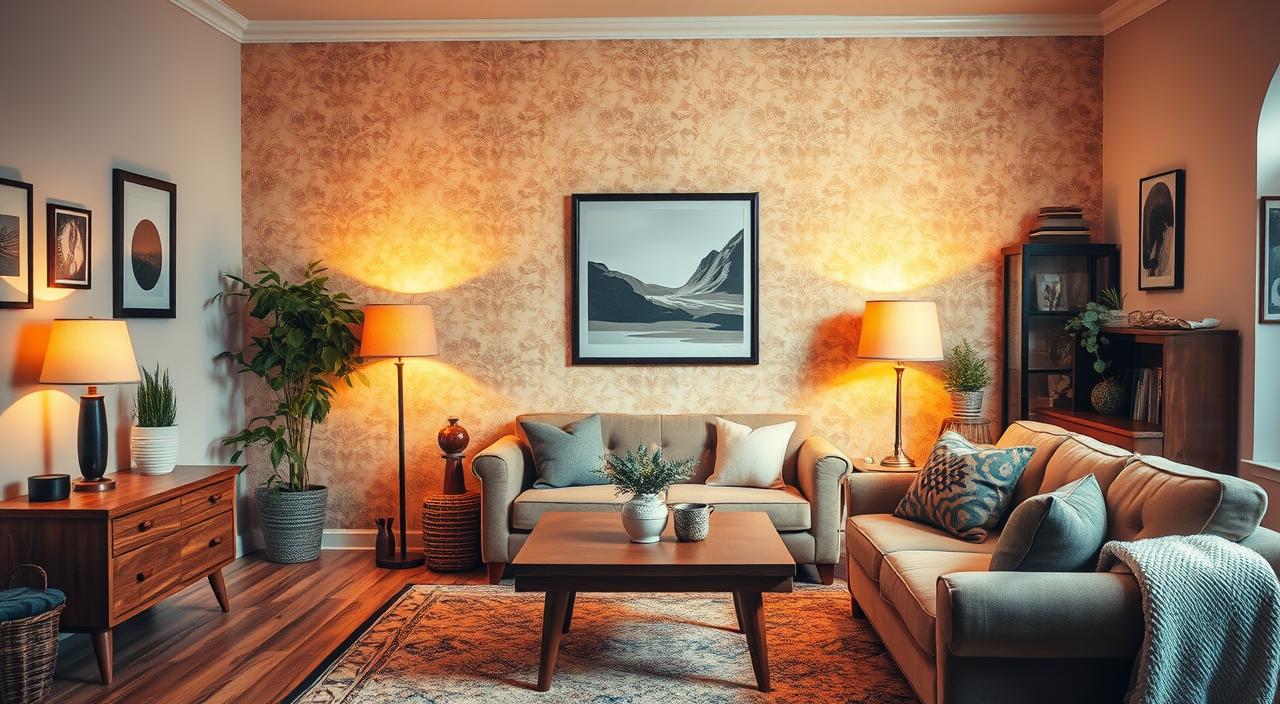 Retro Wall in the Living Room: Color, Texture, and Decoration Tips