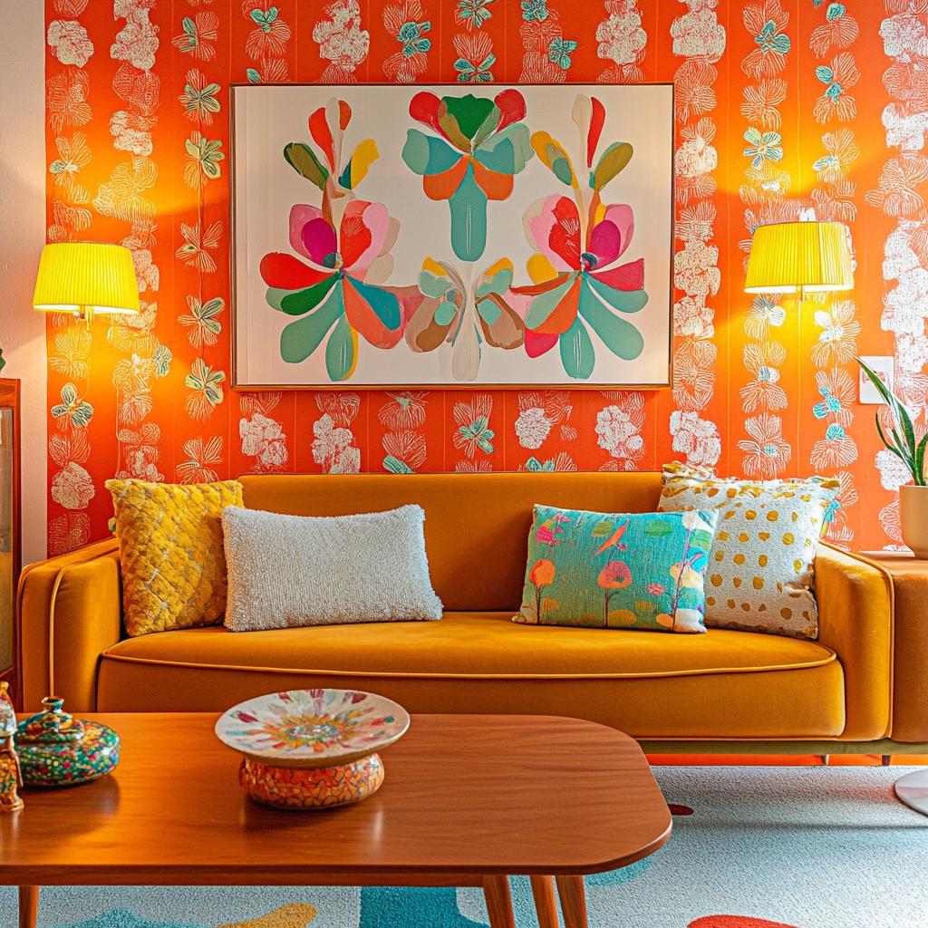 Retro Wall in the Living Room: Color, Texture, and Decoration Tips