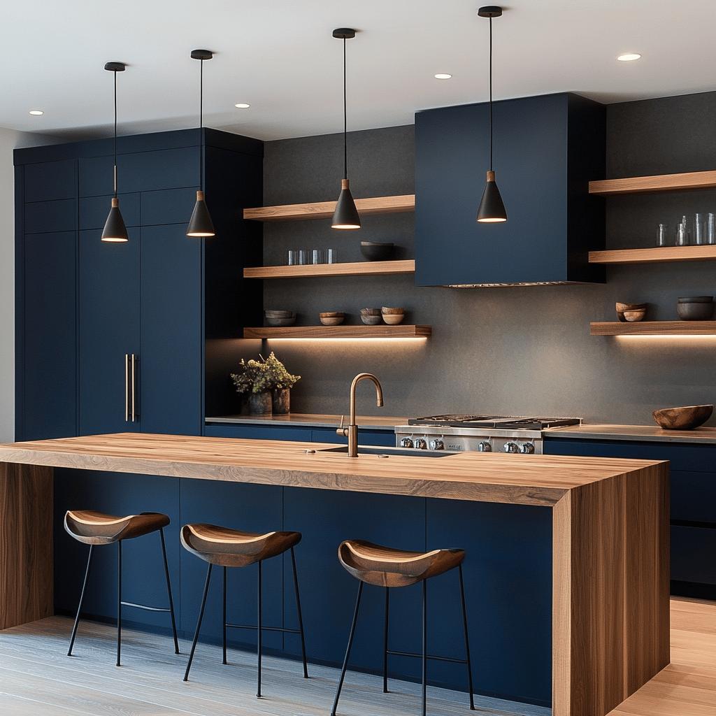 15 Modern Navy Blue Kitchen Cabinet Ideas